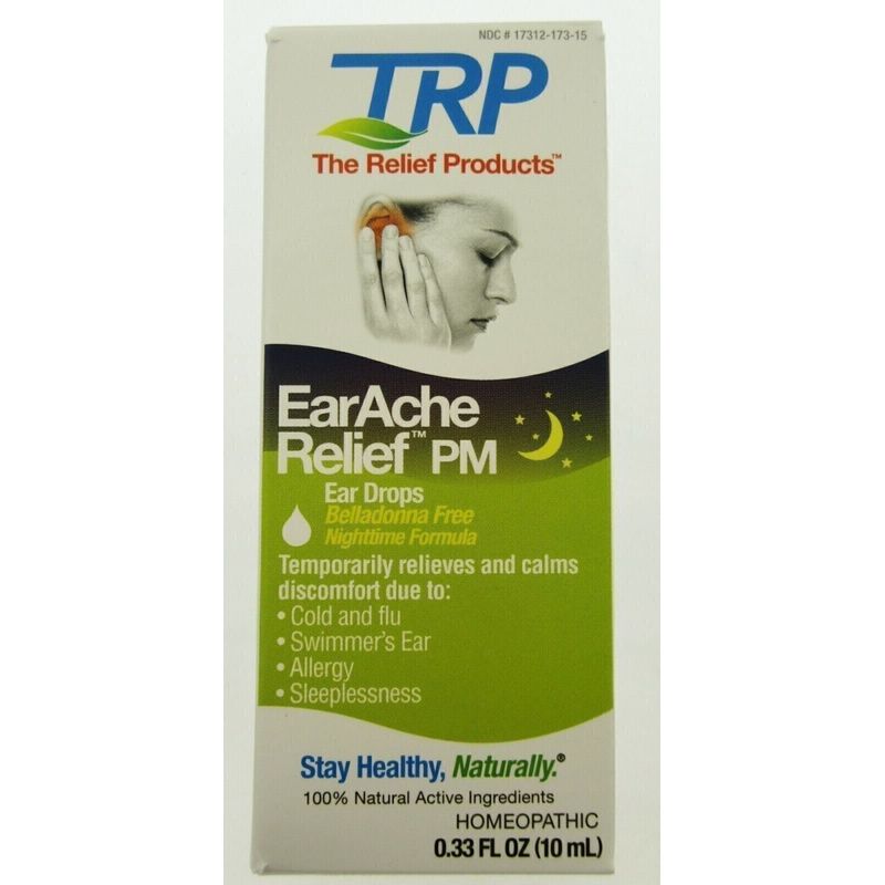 TRP EarAche Relief PM Ear Drops Relieves Ache Swimmers cold flu allergy ...