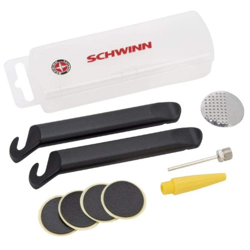 Schwinn Bike Multi-Tool Kit for Bicycle Repairs, Deluxe Repair Kit, With Tire Levers, Patches ...