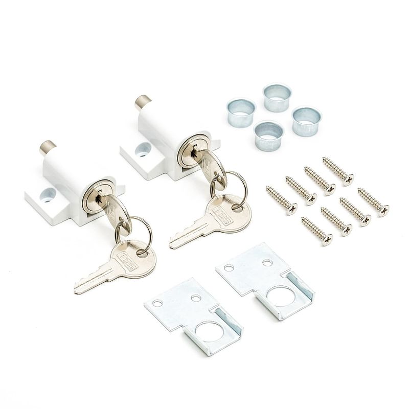 2 Pcs White Sliding Patio Door Lock, Sliding Door Lock for Additional ...