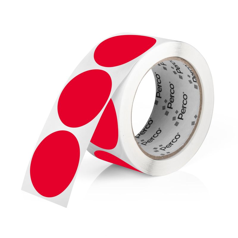 Perco Red 2-Inch Round Circle Dot Sticker Labels with Easy Peel ...