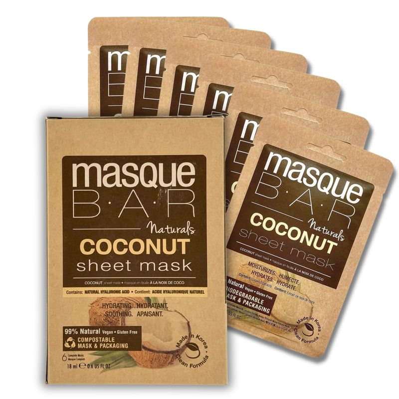masque BAR Korean Coconut Sheet Mask, Biodegradable Mask & Packaging ...