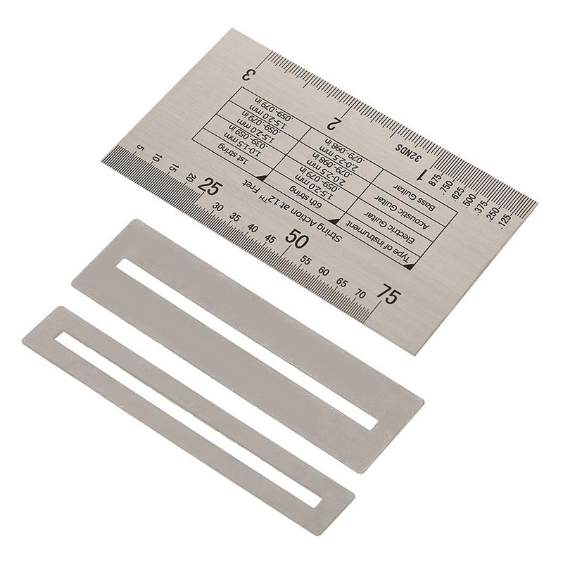 Guitar String Gauge, Stainless Steel Guitar String Action Ruler Double ...