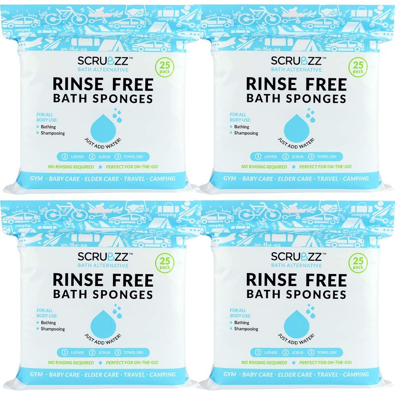 Scrubzz Disposable No Rinse Bathing Wipes - All-in-1 Single Use Shower ...