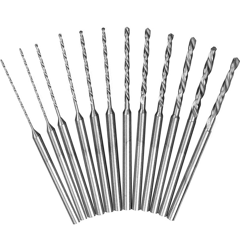 KEWAYO 2.35 Shank Mini Micro Drill Bit Set 12 Pieces 0.5-2.0 mm Twist ...