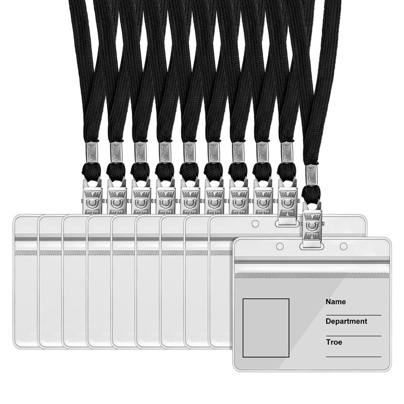 Chouiery Name Holder, 35 Card Holder, Lanyard, Horizontal Type, Blue ...