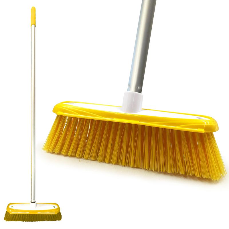 Colour-Coded Soft Broom Indoor Sweeping Broom with Stainless Steel ...
