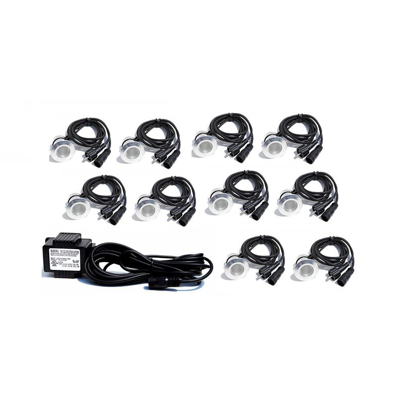 10 Compact Recessed Small White LED Lights Lighting with Transformer ...