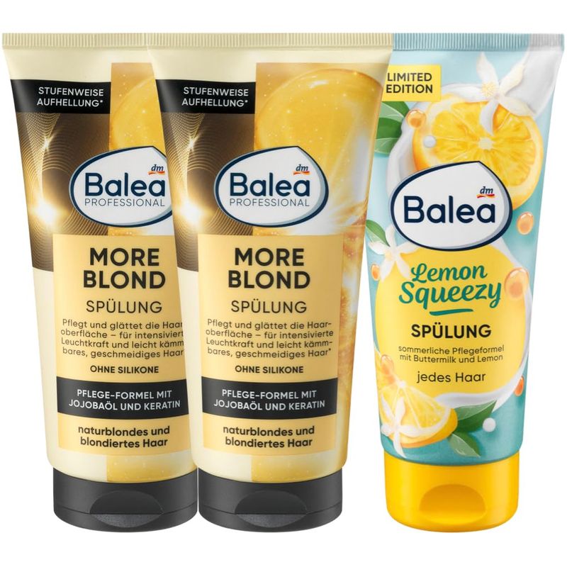 Balea Set of 3 Hair Care: Professional Conditioner More Blonde with ...