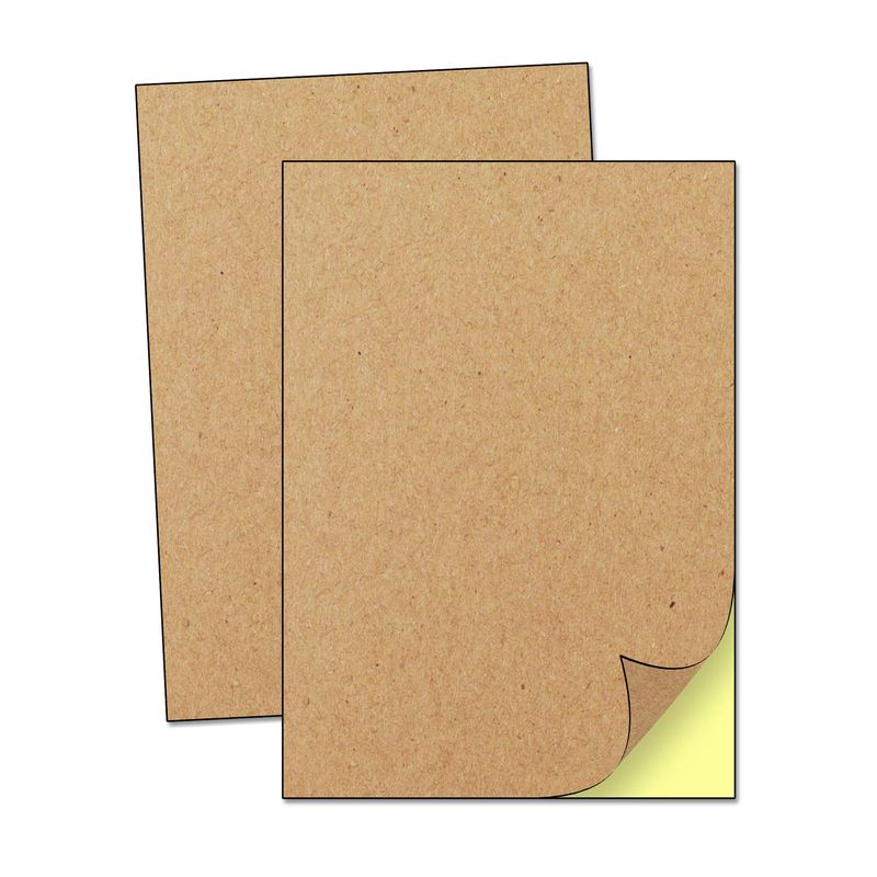 50 sheets - A4 Kraft Brown Sticker Paper Label Sheets, Laser/Inkjet ...