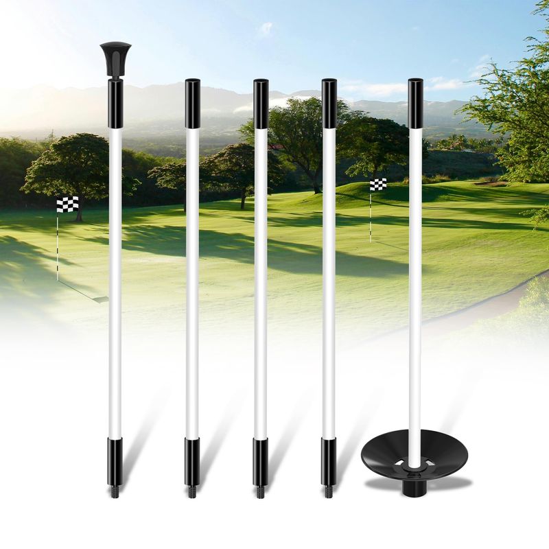 KINGTOP 6ft Golf Flagpole - Portable 5-Section Design with Ball ...
