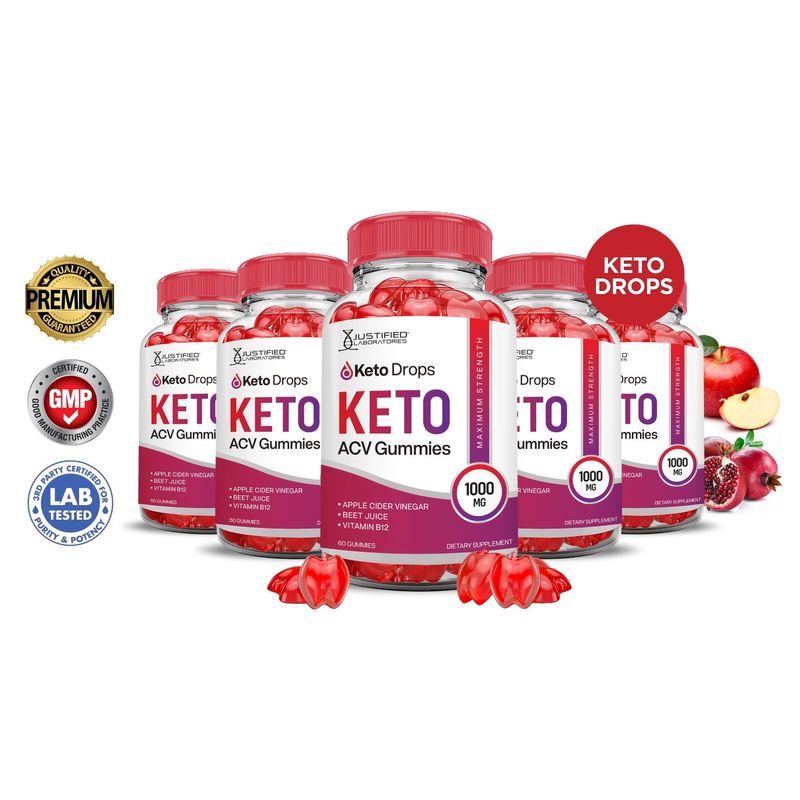 Keto Drops Keto ACV Gummies 1000MG Apple Cider Vinegar 300 Gummys - Online Marketplace - EveryMarket