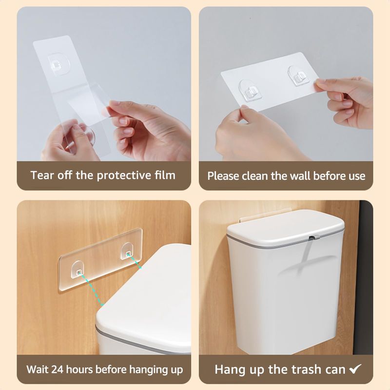 COCOYA Adhesive Hook for Hanging Trash Can, Pack of 3 - Online ...