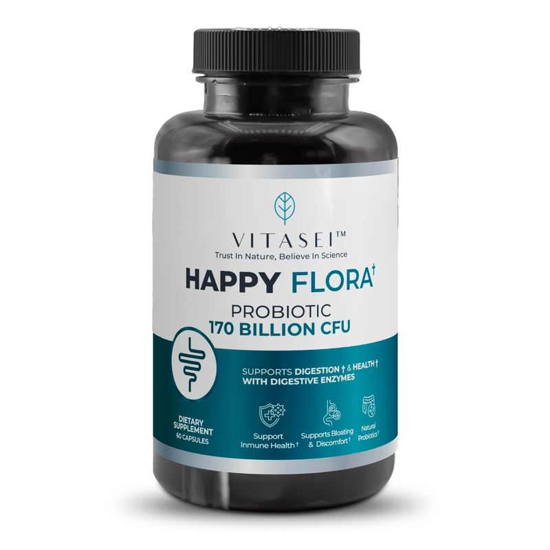 VITASEI Happy Flora - Probiotic Supplement for a Healthy Gut Health and ...