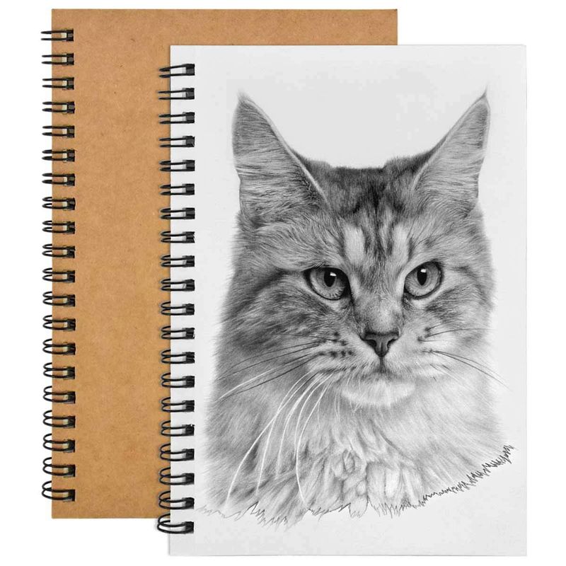 2 Pack Sketch Notebook, 200 Sides/100 Pages A5 Sketchbook, Blank Sketch ...