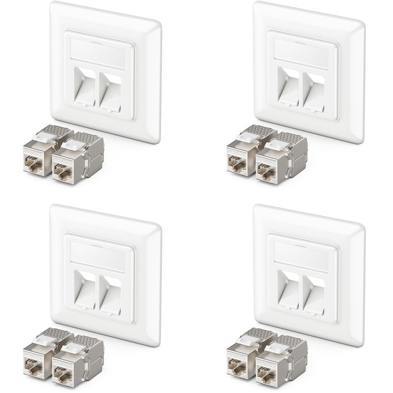 deleyCON 4x Keystone Socket Network Socket Data Socket Flush-Mounted ...