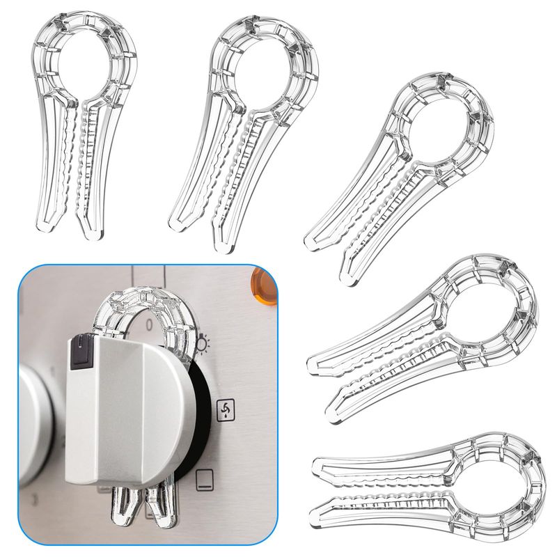 Gas Stove Knob Locks, Clear Baby Proofing Stove Knob Safety Covers ...