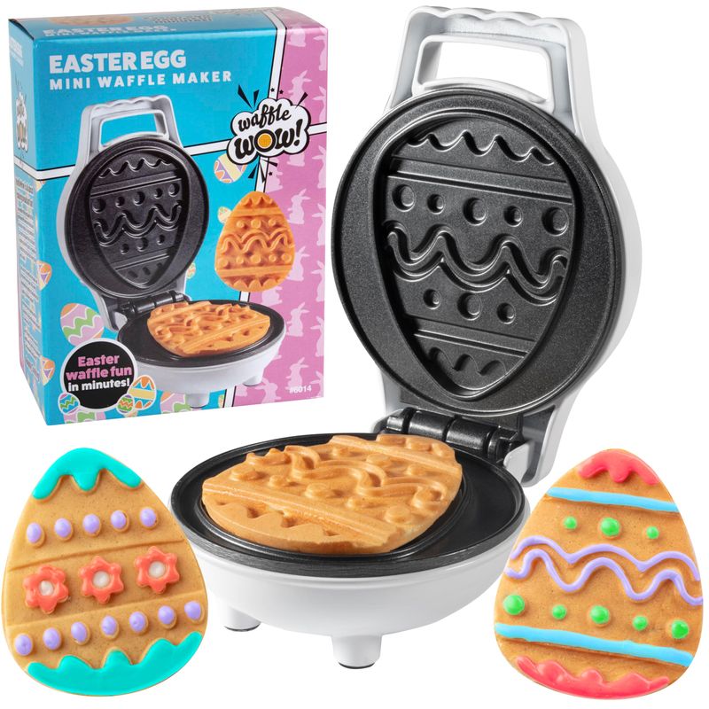 Mini Easter Egg Waffle Maker - Make Double Sided Waffles or Pancakes w ...