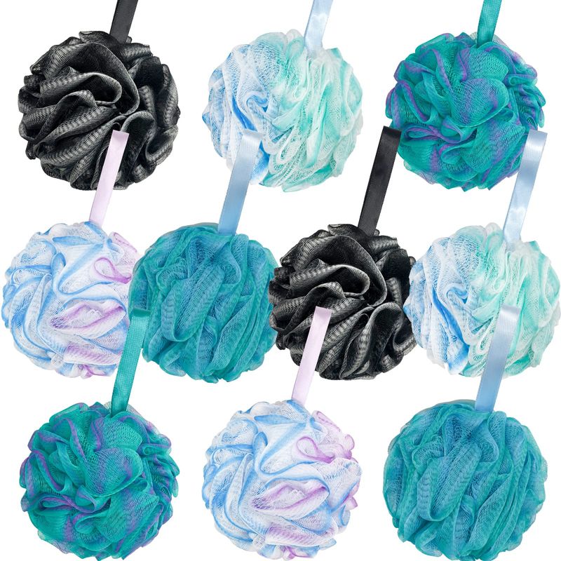 10 Pack Bath Sponge Shower Loofahs 40g,Mesh Pouf Bath Scrunchies Body ...