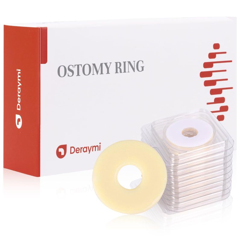 DERAYMI Pack of 10 Stoma Barrier Rings, Self-Adhesive Ostomy Supply for ...