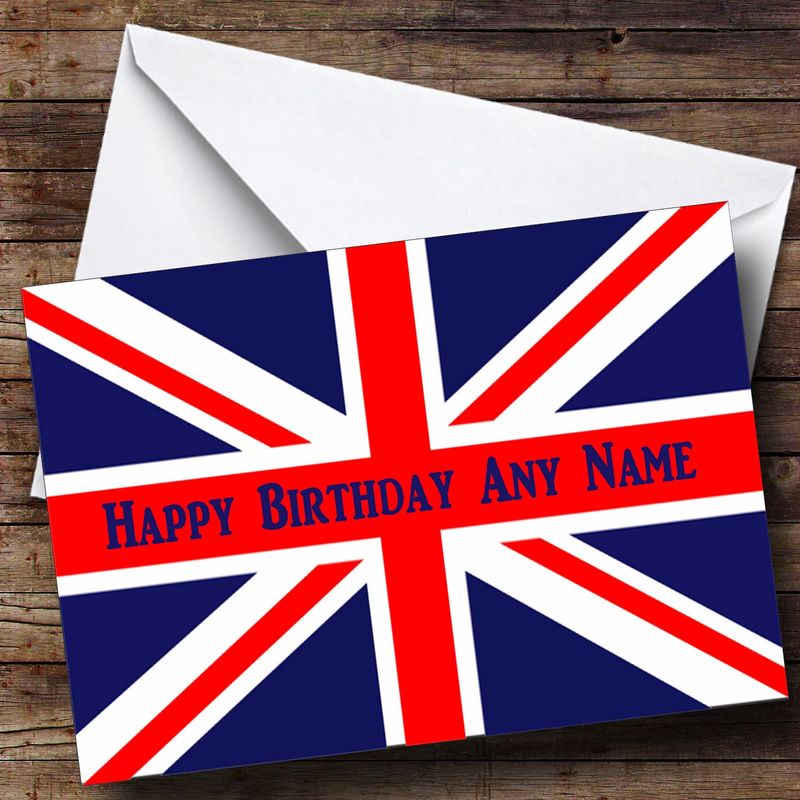 British Flag Union Jack Personalised Birthday Card | Birthday Card ...