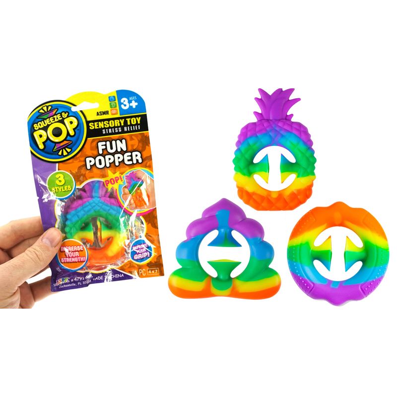 JA-RU Snapper Fidget Toy (3 Fidget Toys) Hand Grip Fun Popper Snap It ...