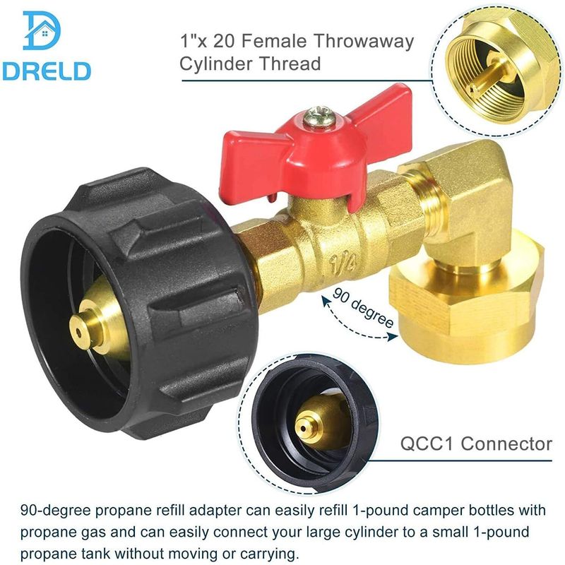 RV Propane Bottle Refill Adapter Controller Gas Fuel Tank For 1- 20lb ...