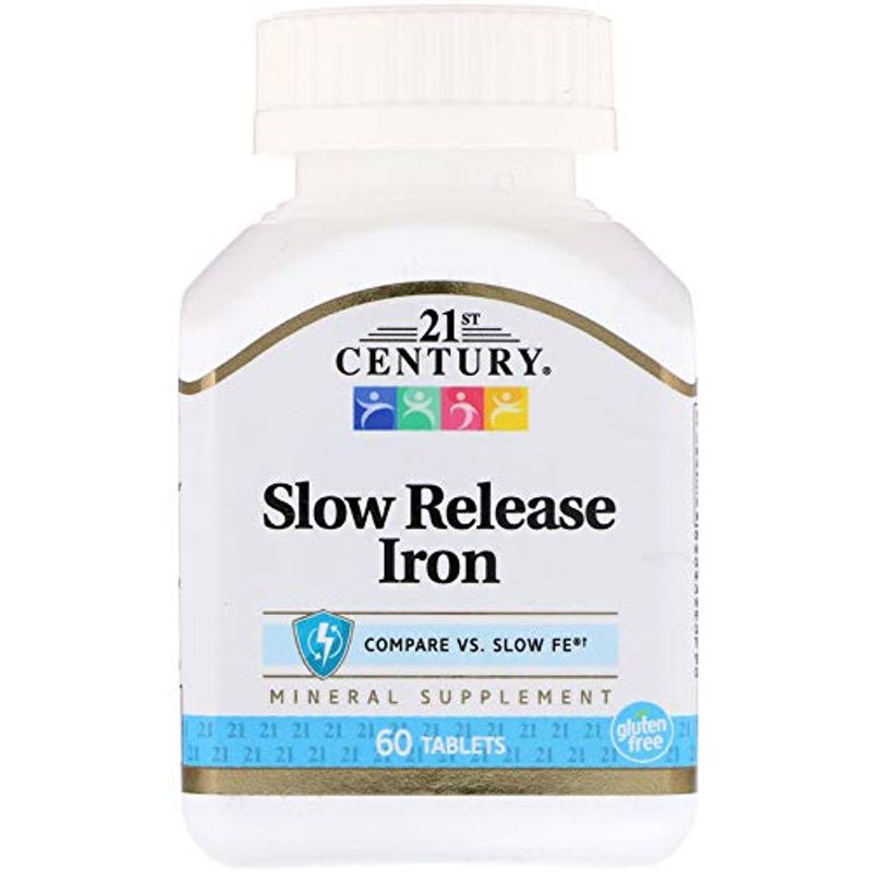 21st Century Slow Release Iron Tablets, 60 Count PACK OF 2 - Packaging ...
