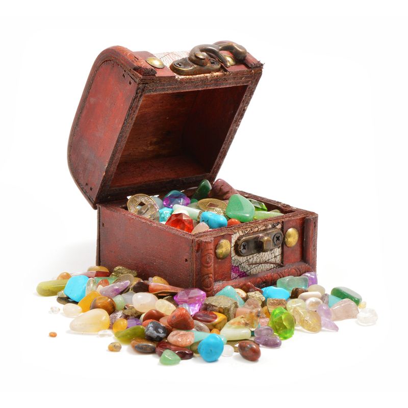 Pirates Treasure Chest - Crammed with Gemstones, Pearls and Jewels ...
