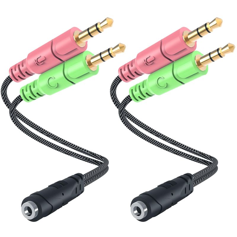 MillSO 2 Pack 3.5 mm Jack Adapter - Y Splitter Audio Cable with ...