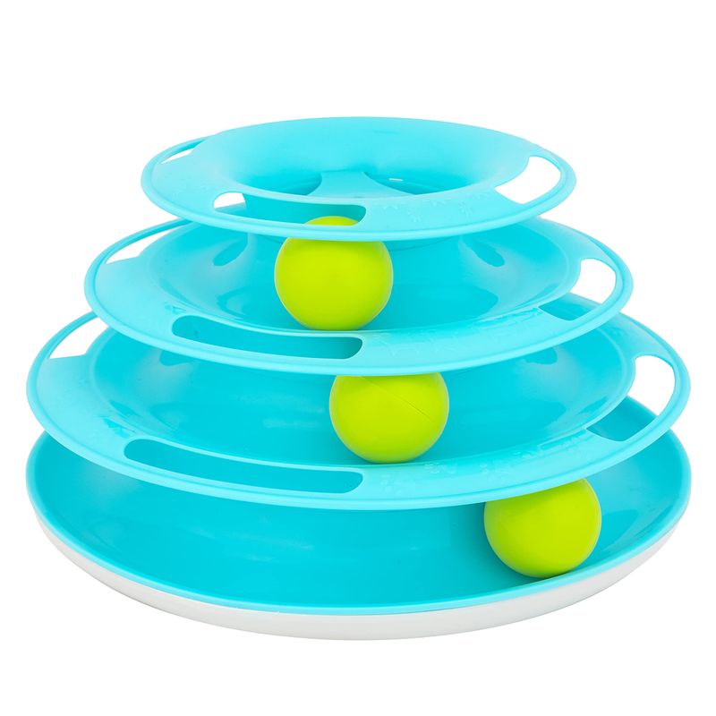 Our Pets Wobble Triple Chase Ball Track Interactive Cat Toy for Indoor Cats with Catnip (Cat ...