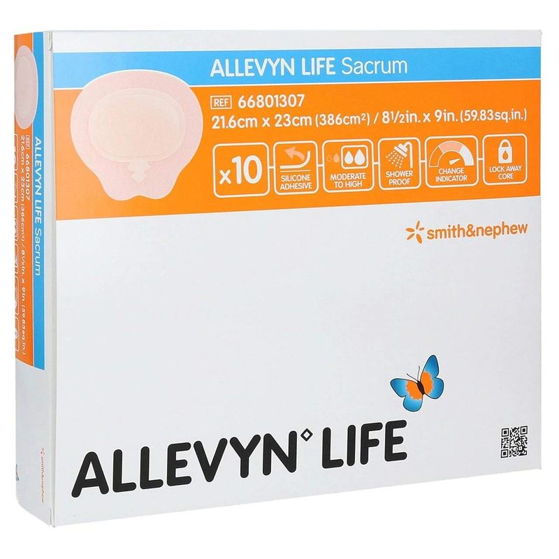 Smith & Nephew Foam Dressing Allevyn Life 8.5 X 9 Sacral Sterile ...