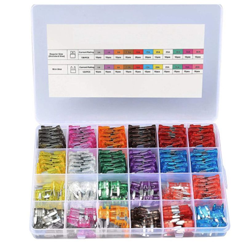 Standard & Mini Size Blade Fuses Assortment Kit Car Fuses Replacement ...