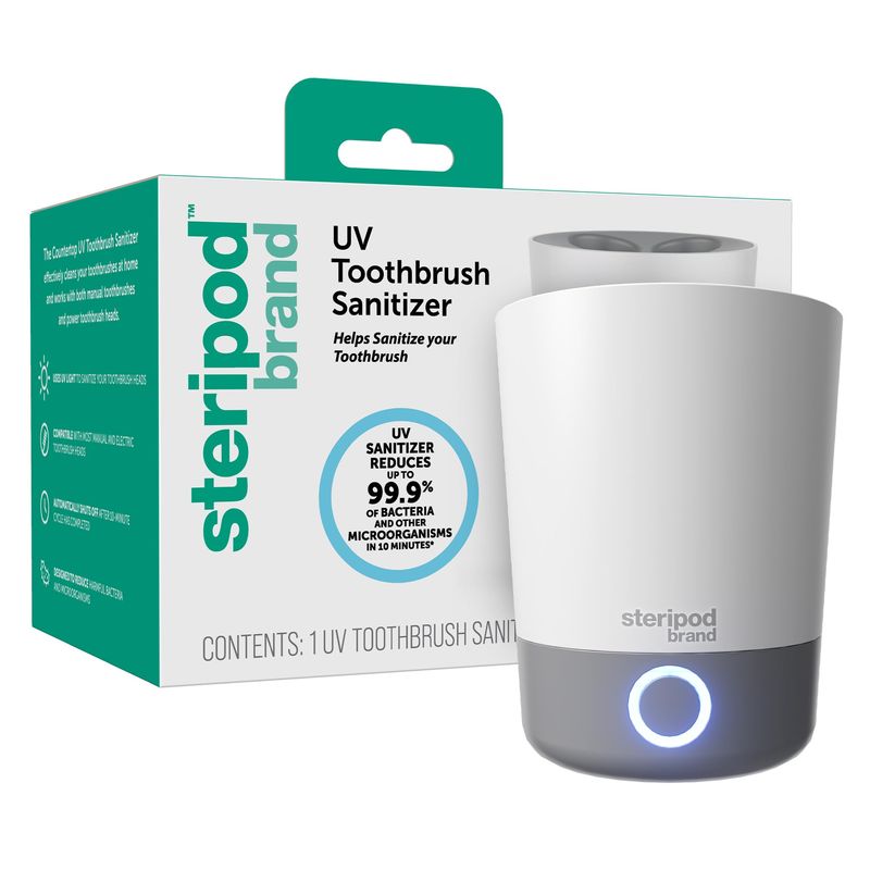Steripod UV Toothbrush Sanitizer, Countertop UV Sanitizer for Everyday ...