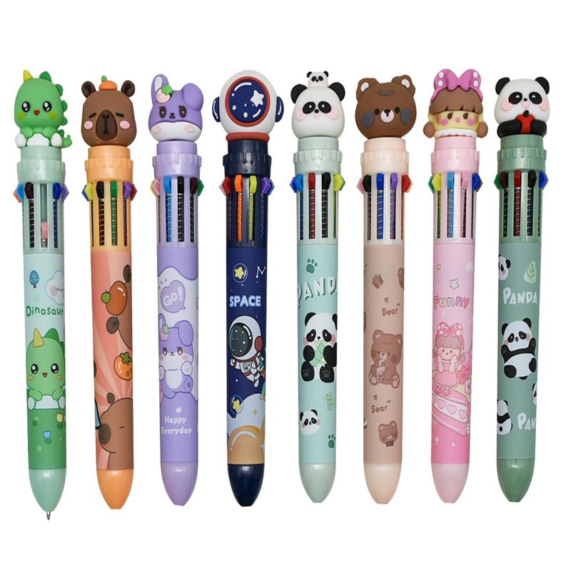 Lopenle 8 Pack 10-in-1 Multicolor Pens – Retractable 10 Colors ...