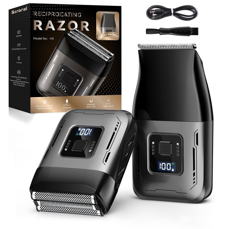 Scrorui Cordless Foil Shaver for Men: High-Speed 6000RPM, Dual ...