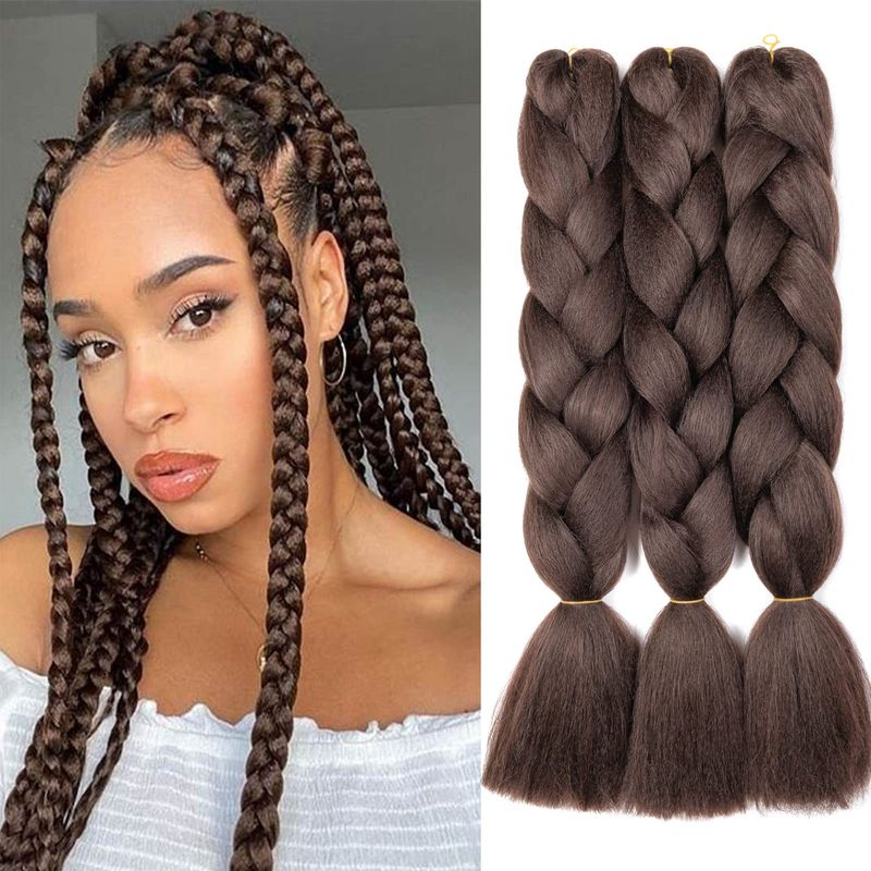 Gairyan 24" Jumbo Braids Extensions Kunsthaar zum Einflechten ...
