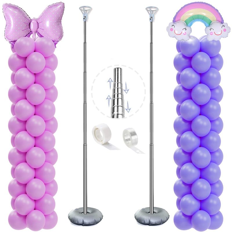 GIMCALO Balloon Column Stand Kit Set of 2, 7ft Height Adjustable ...
