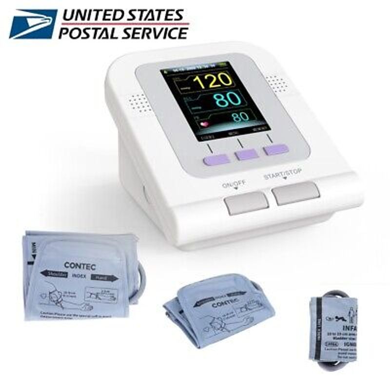 CONTEC08A Digital Upper Arm Blood Pressure Monitor Color LCD NIBP ...