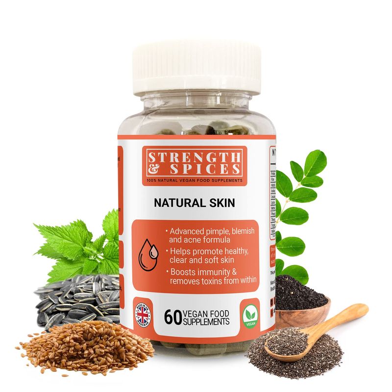Strength & Spices Natural Skin, Acne Control Skin Care Supplement ...