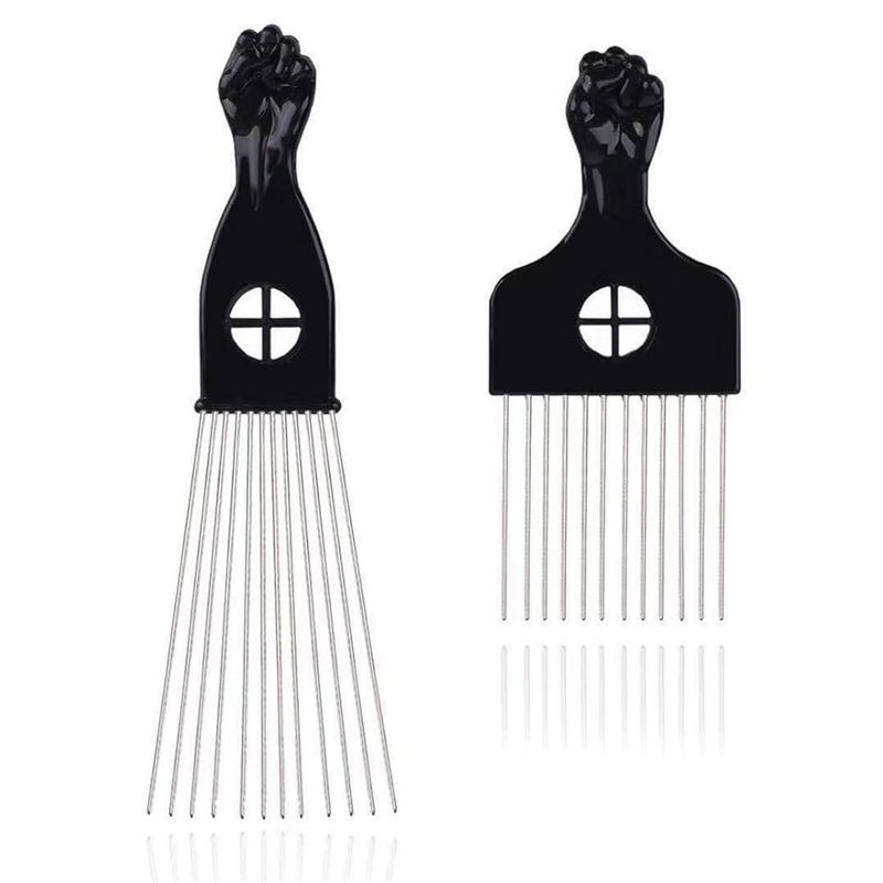 Hair Pick Comb for Curly Hair,Sturdy Plastic Afro Pick for Black Men ...