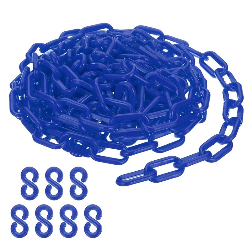 PATIKIL Blue Plastic Chain, 16 ft 6mm Safety Barrier Chain for Crowd ...