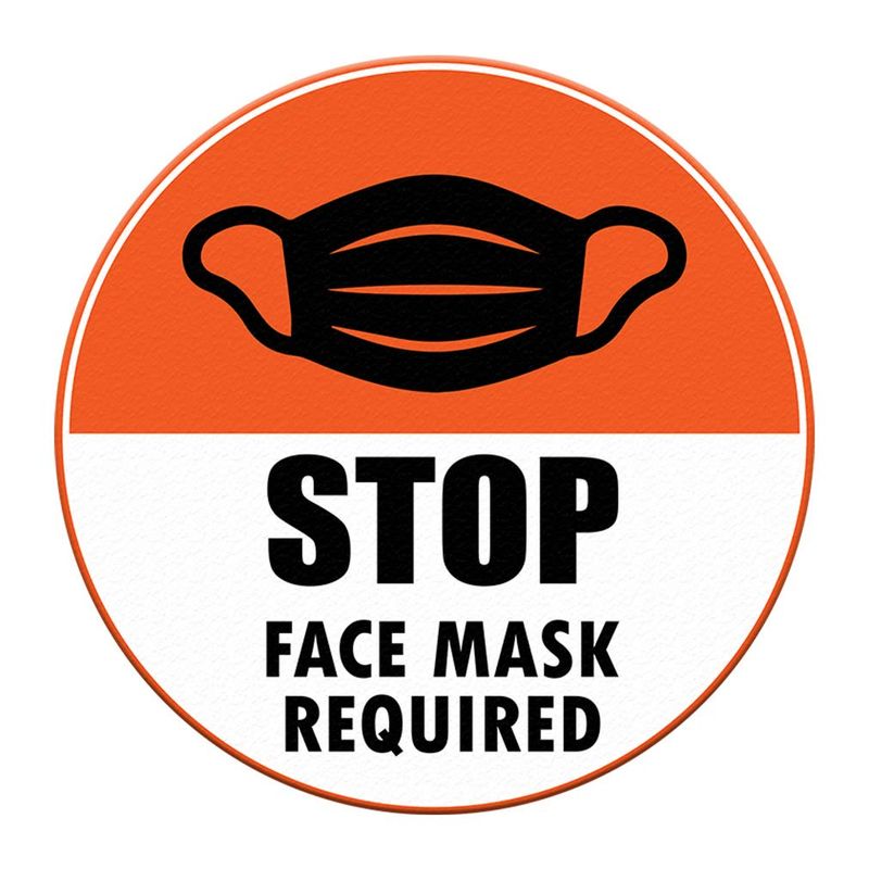 Masking Floor Decals Stop Face Mask Required Hiding Safety Industrial ...