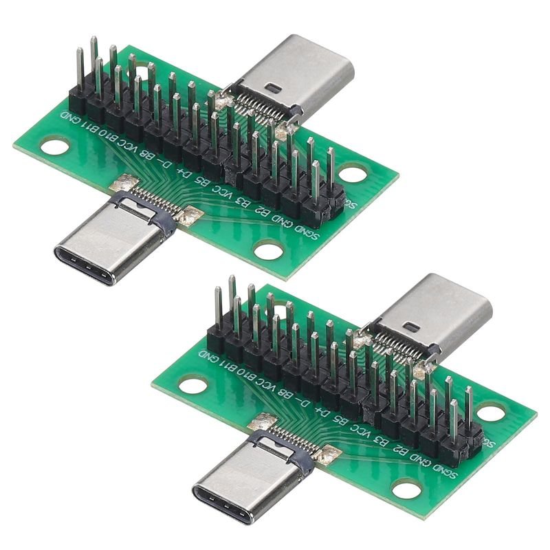 sourcing map 2pcs Type-C Male to Female USB 3.1 Test PCB Board Adapter ...