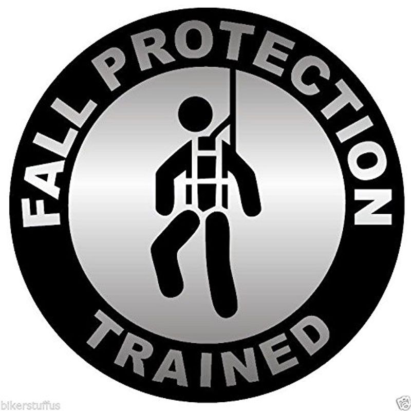 BIKERSTUFFUS Fall Protection Trained Hard HAT Sticker Toolbox Sticker ...