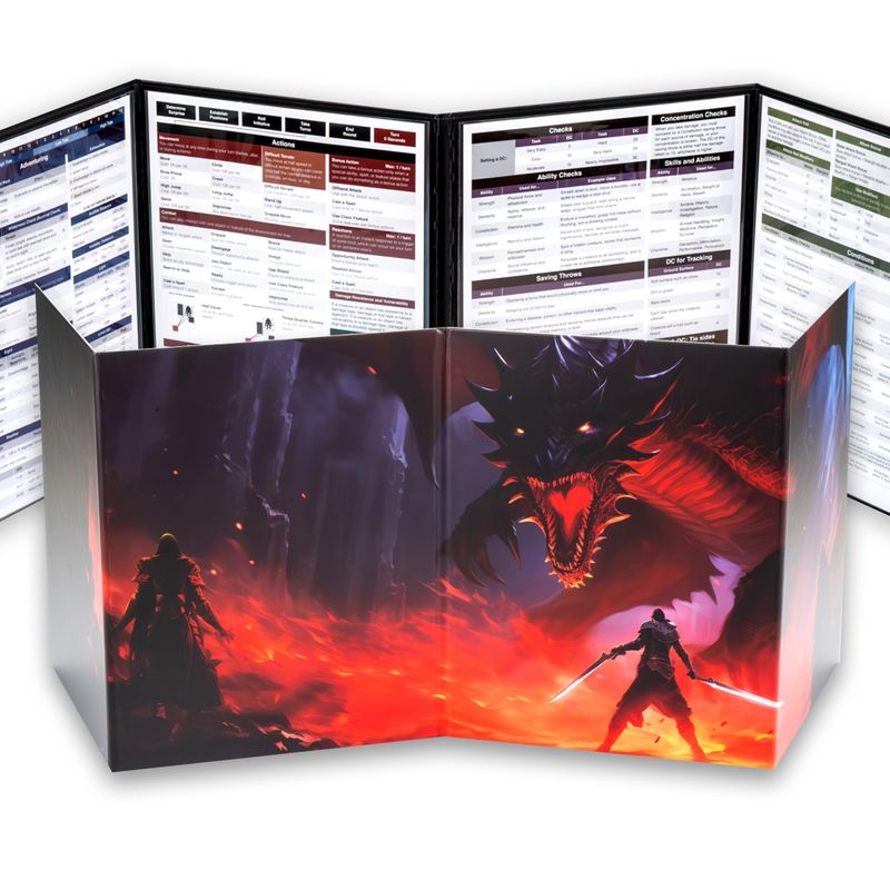Tidyboss Dungeons and Dragons 4-Panel Master Screen with Pockets for ...