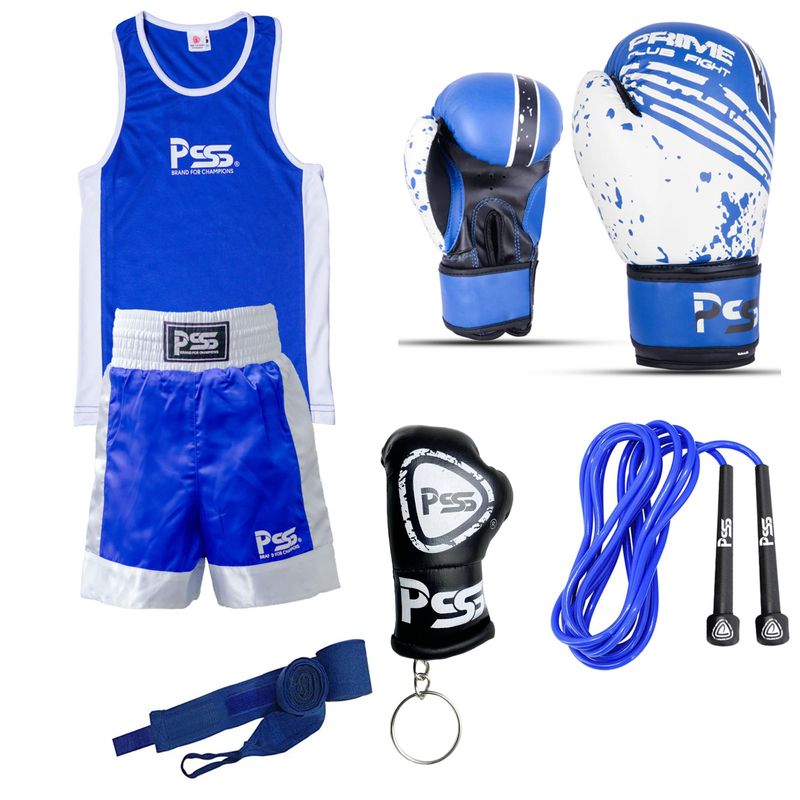 Prime Kids Boxing Uniform Set of 5 Pieces Boxing Uniform + Boxing Wrap ...