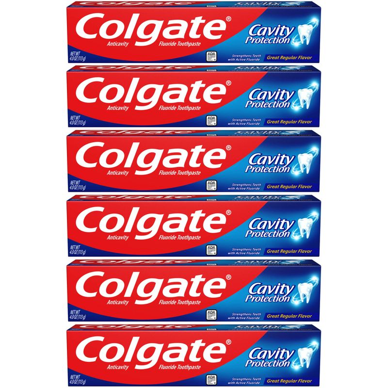 Colgate Cavity Protection Toothpaste with Fluoride - 4 Ounce (Pack of 6 ...