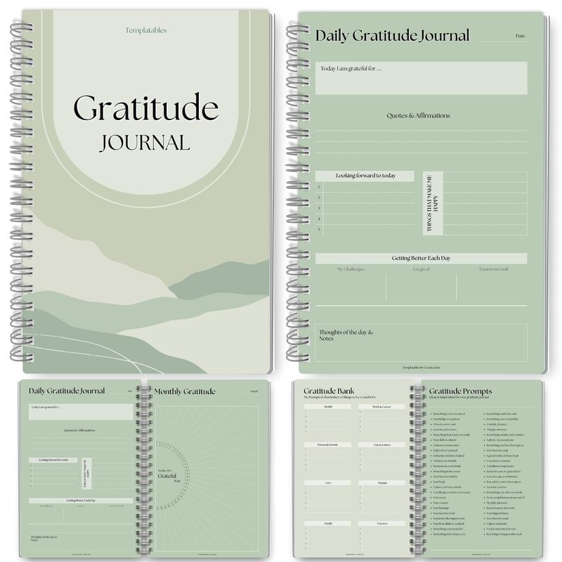 Gratitude & Mindfulness Journal | 90 Day Gratitude Template, Self Care ...