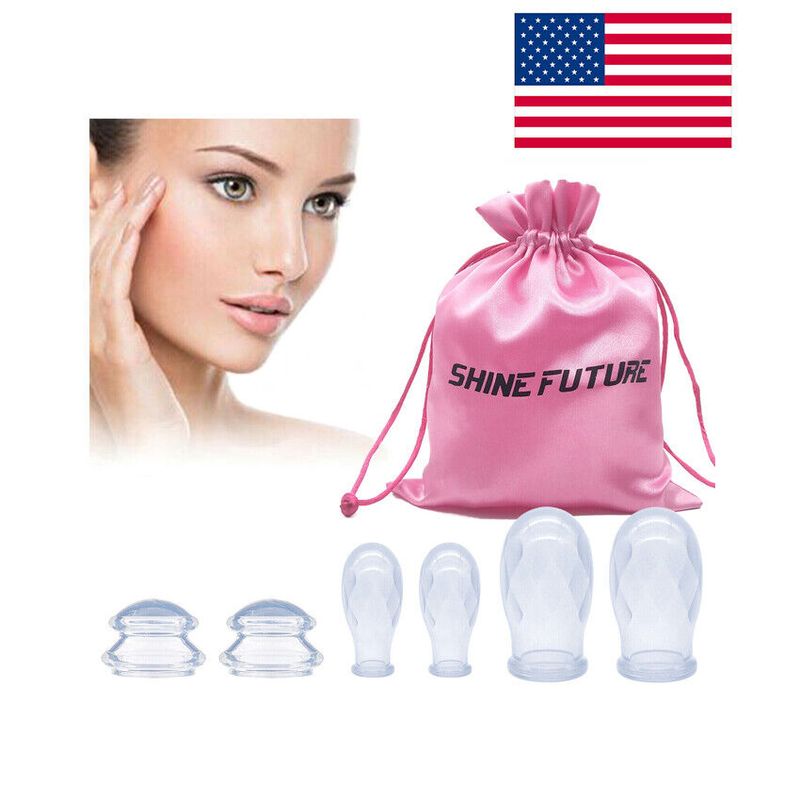 6 Cups Facial Cupping Therapy Set Silicone Anti Cellulite Vacuum Body Massage - Online ...