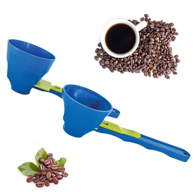 SEAHUI 2 in 1 Slide Scoop Funnel, Gym Measuring Spoon Funnel Scooper ...